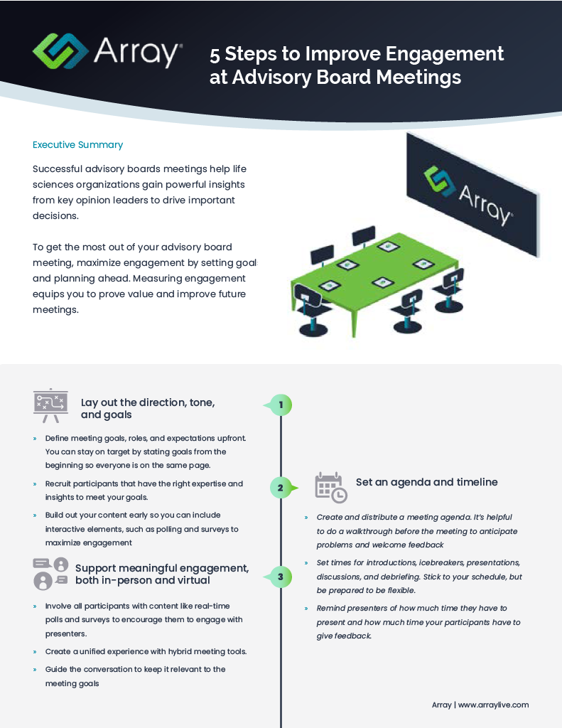 Pharma Advisory Board Meetings | Array